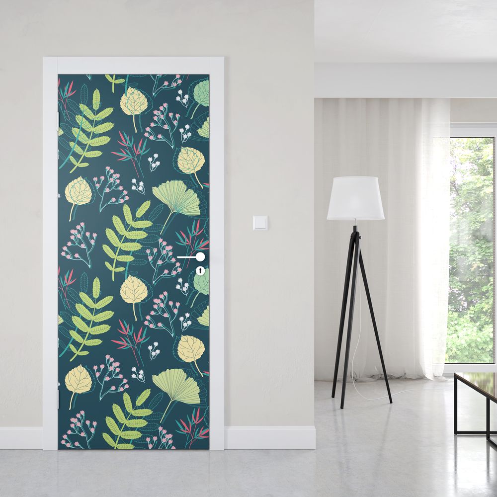 Стикер за врата с принт Растения – Cush.be